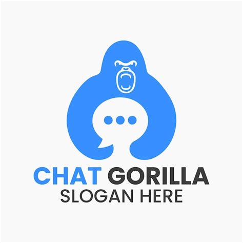 Premium Vector Gorilla Communication Logo Negative Space Concept