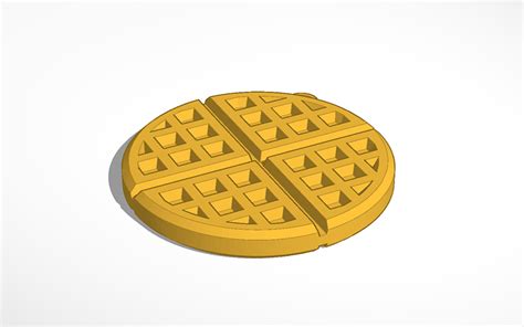 3d Design Waffle Keyring Tinkercad