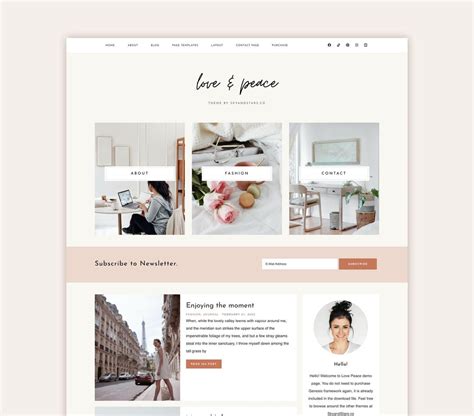 Wordpress Theme Wordpress Blog Theme Lifestyle Blog Theme Feminine Website Blog Genesis