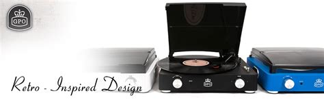 GPO Stylo II Retro 3-Speed Portable Record Player, Stand-Alone ...