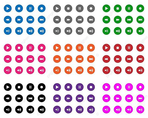 Flat Multimedia Icons Violet Isolated Buttons Vector Violet Isolated