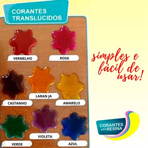 Corantes para Resina Kit 9 Cores Translúcidas de 10ml Alpha