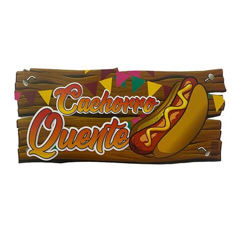 Placa Festa Junina Para Barraca Cachorro Quente 48cm X 22cm