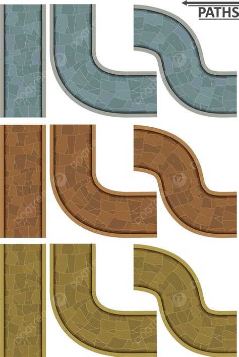 Different Pattern Of Road Clip Brick Curve Vector Clip Brick Curve