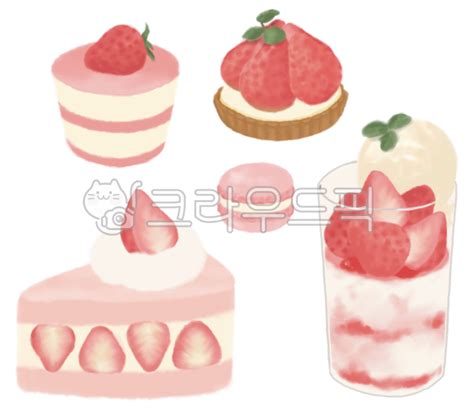 딸기 디저트 디저트그림 딸기디저트 딸기그림 사진이미지일러스트캘리그라피 루아링작가