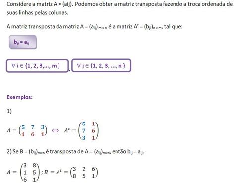 Matriz Transposta Colégio Web