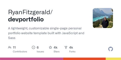 Github Ryanfitzgerald Devportfolio A Lightweight Customizable