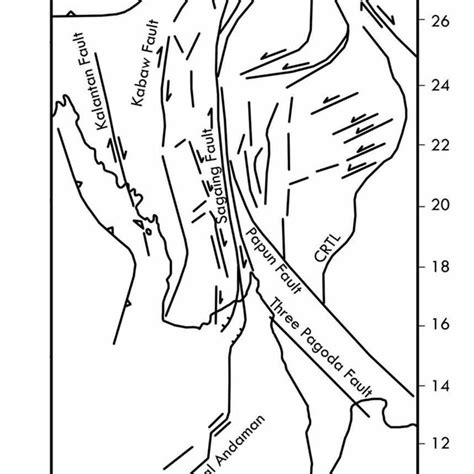 Shaded Relief Map Of Pyinmana Phyu Area The Sagaing Fault Can Easily