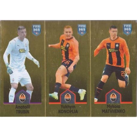 Cromos de Fútbol Anatolii Trubin Yukhym Konoplia Mykola Matviienko