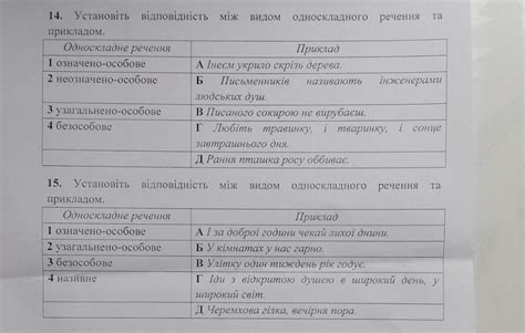 БУДЬ ЛАСКА ДОПОМОЖІТЬ Установіть відповідність між видом односкладного речення та прикладом