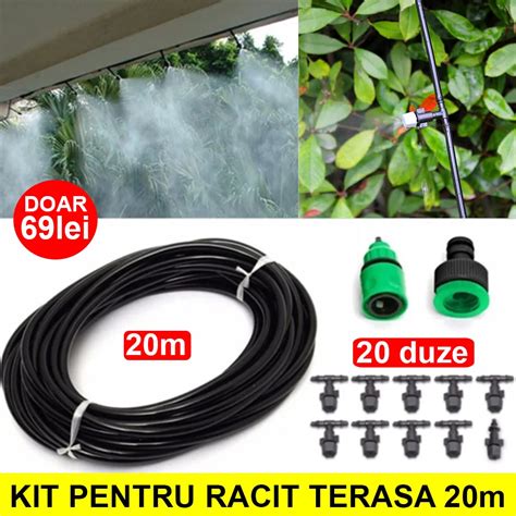 Kit Pentru Racit Terasa Cu Vapori De Apa Furtun De 20 M Si 20 Duze