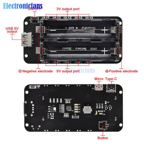 โมดูลชาร์จแบตเตอรี่ 18650 พร้อมช่องจ่ายไฟ Usb Battery Shield V3 สำหรับ Raspberry Pi Wemos
