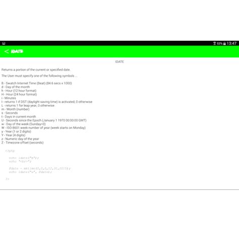 PHP Functions Android Reference App Seer Computing