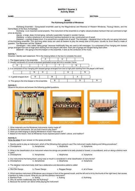 SOLUTION Quarter 3 Learning Activity Sheet In Mapeh7 Studypool