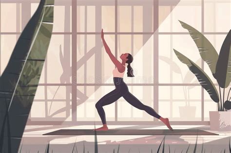 Woman Performing Adaptive Yoga Poses Stock Illustration Illustration
