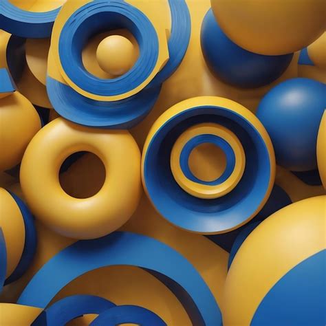 Premium Photo Closeup 3d Yellow And Blue Illustration Different