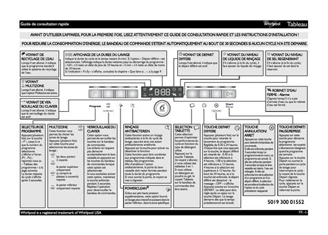 Notice Lave Vaisselle Whirlpool Power Clean Adp Pc