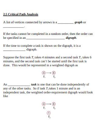 FREE Critical Path Analysis Samples To Download