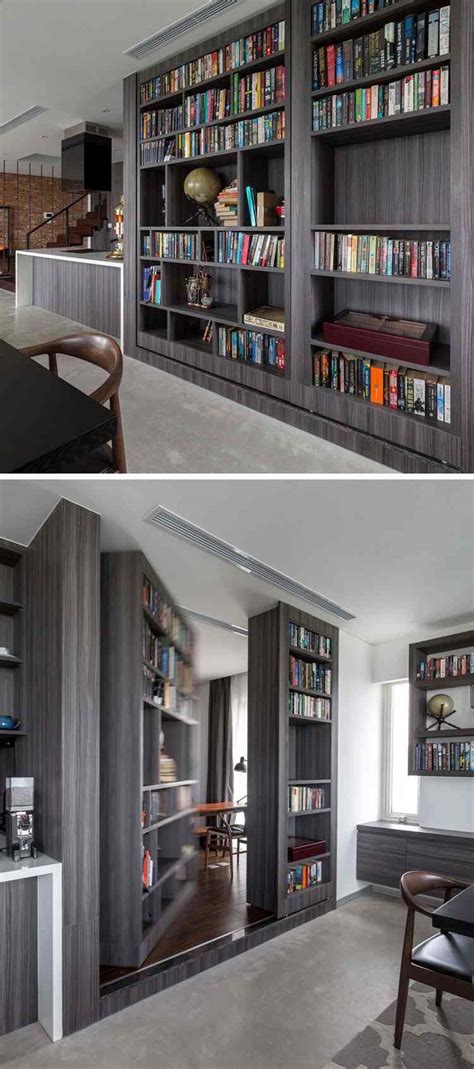 Porte bibliothèque qui dissimule un passage secret inspirez vous