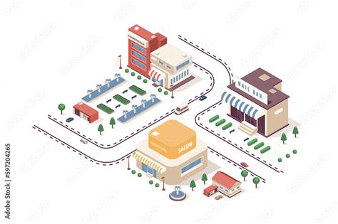 Beauty Salon Concept 3d Isometric Web Infographic Workflow Process Infrastructure Map With