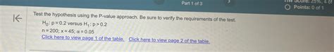 Solved Part Of Points Of Test The Hypothesis Using Chegg