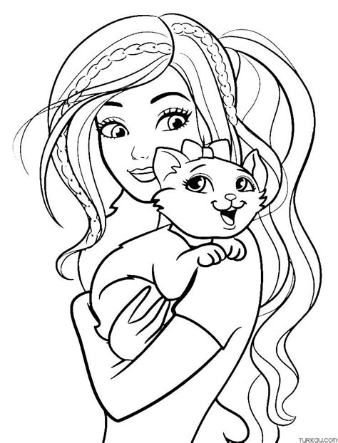 Printable Barbie And Cat Coloring Pages Barbie Coloring 59 Off