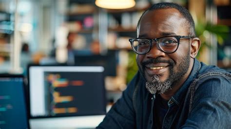 Premium Photo Headshot Of A Smiling Software Engineer