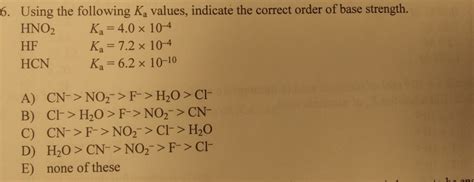 Solved 6 Using The Following K Values Indicate The