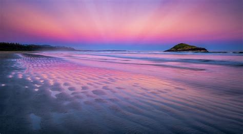 Beach Pink Purple Blue Sunset Wallpapers Wallpaper Cave