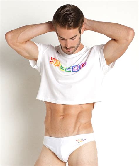 Speedo Rainbow Pride Crop Top White 720201p 101 Free Shipping At Lasc
