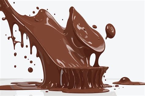 Splash De Chocolat Chaud Avec Coulée Isolée Sur Fond Blanc Illustration