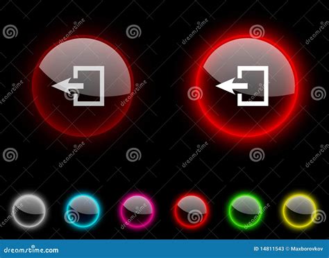 Exit Button Stock Vector Illustration Of Buttons Blue