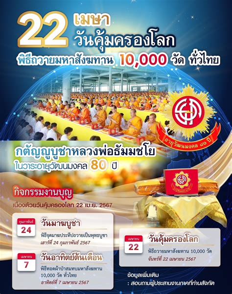 ปฏิทินงานบุญวัดพระธรรมกาย ประจำเดือนมีนาคม 2567