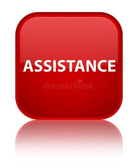 Assistance Special Red Square Button Stock Illustration Illustration
