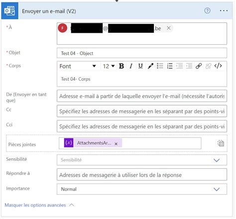 Problème Denvois De Mail Avec Plusieurs Pièces Jointes à Partir Dune Liste Sharepoint Power