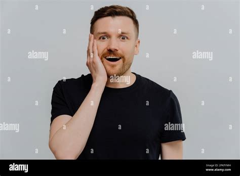 Can Not Believe Its True Young Handsome Ginger Man In Black Tshirt