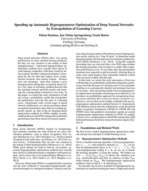 Speeding Up Automatic Hyperparameter Optimization Of Deep Neural