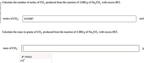 SOLVED Calculate The Number Of Moles Of CO2 Produced From The Reaction