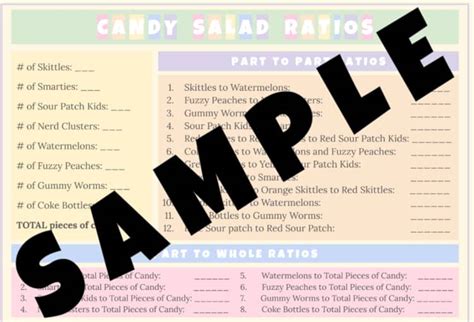 Ratio Review Activity Candy Salad By Intermediateinquirers Tpt