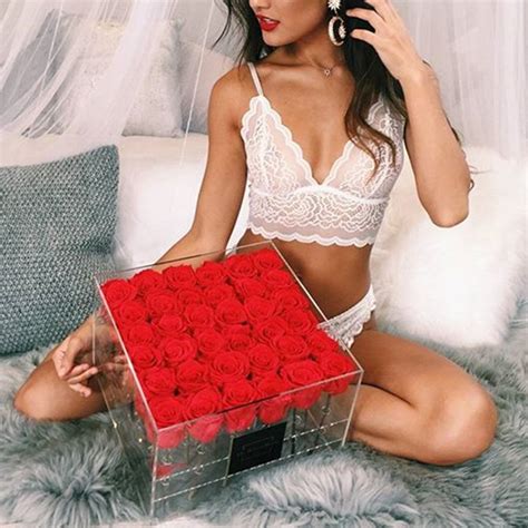 Sexy White See Through Floral Lace Low Cut Thin Shoulder Strap Tight