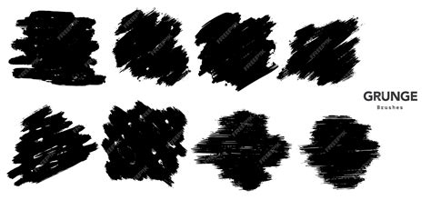 검은 그런 지 브러시 스트로크 템플릿 무료 벡터