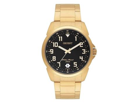 Relógio Orient masculino dourado em