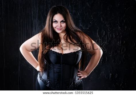 Sexy Plus Size Model Black Corset Stock Photo Shutterstock