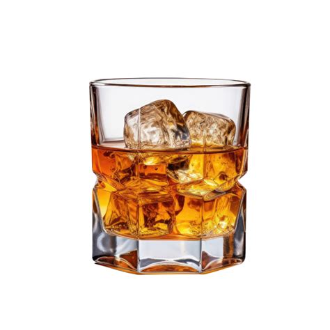 Ai Generated Image Clipart Amber Whiskey Liquor In A Clear Glass With Ice Png 27141889 Png