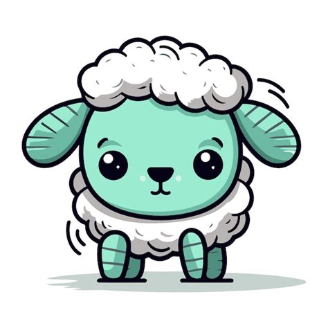 Premium Vector Cute Sheep Cartoon Mascot Character Vector Illustration