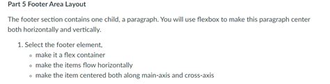 Solved Part Footer Area LayoutThe Footer Section Contains Chegg