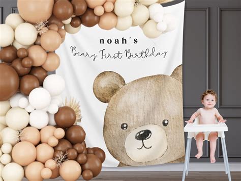 Beary First Birthday Banner Bear Decorations Bearly One Decorations 1st