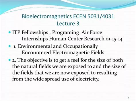 Ppt Bioelectromagnetics Ecen 50314031 Lecture 3 Powerpoint