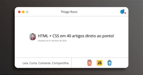 Html Css Em 40 Artigos Direto Ao Ponto Thiago Rossi Html