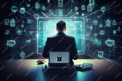 Premium Photo Safeguarding Sensitive Data Cybersecurity Strategies For Businessmen In The
